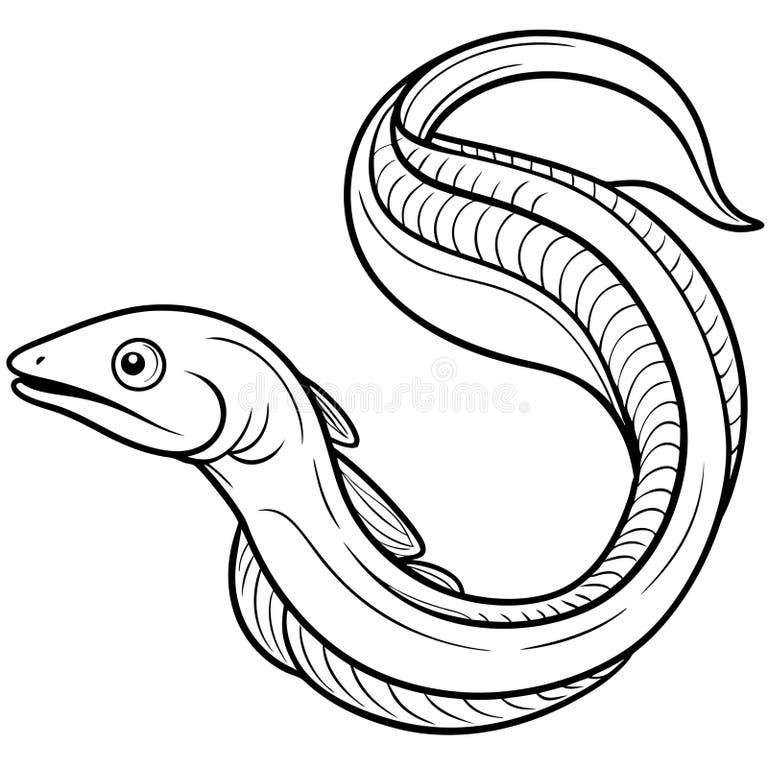Eel Art, Eel Vector, Eel Illustration, Eel Drawing, Eel Sketch, Eel ...
