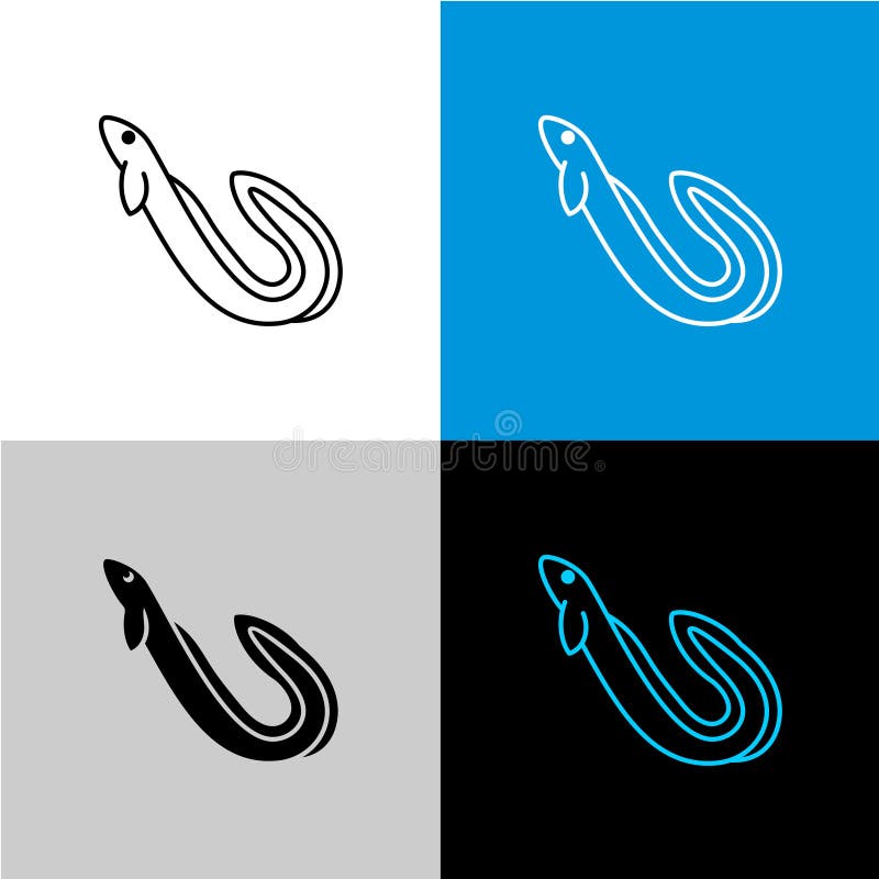 Fish Outline Icon with Science or Chemical Molecular Symbol Inside ...