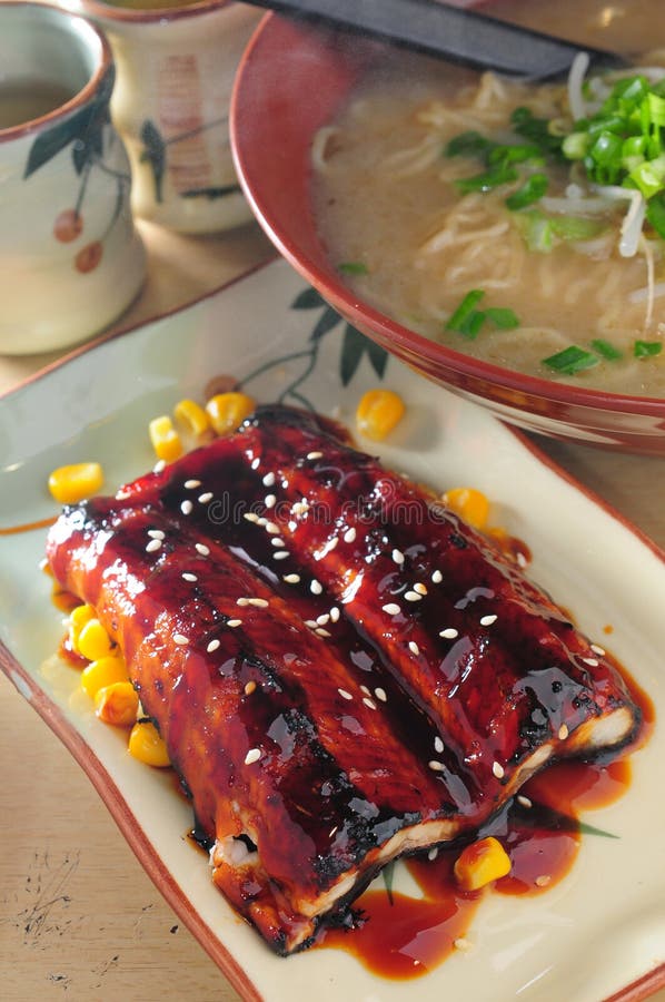 Eel fish and noodle stock photo. Image of japanese, traditional - 28859020