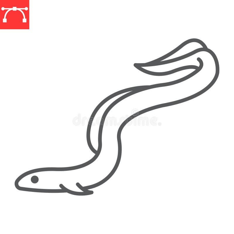 Eel line icon stock vector. Illustration of store, restaurant - 312455333