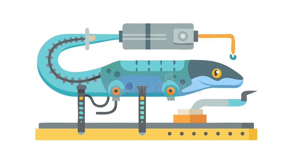 Eel in Machine Bio-Mechanical System Icon, Vector Design Generative AI ...