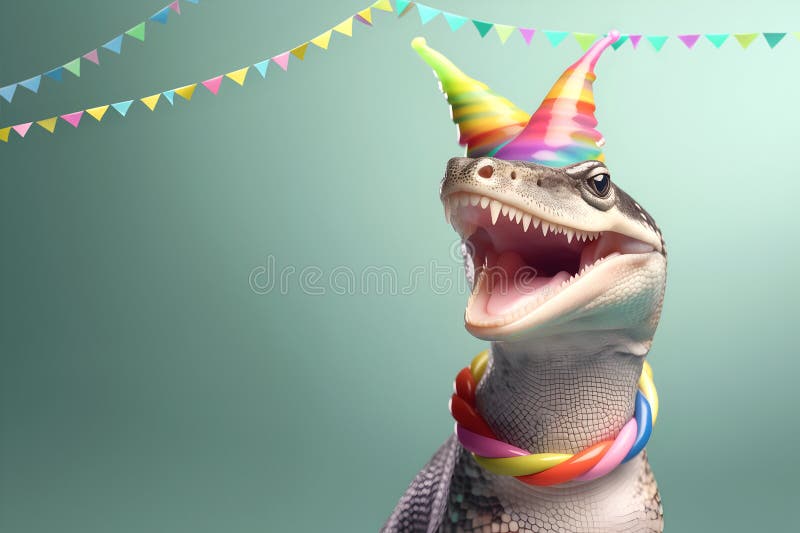 Eel in Party Cone Hat Necklace Bowtie Outfit Isolated on Solid Pastel ...