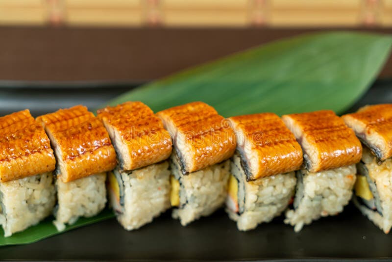 Eel Sushi Roll - Japanese Food Stock Image - Image of gourmet, rice ...