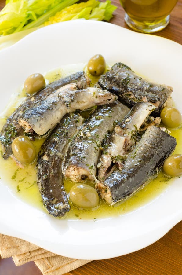 Eels with olive sauce stock image. Image of boiled, cooking - 37968655