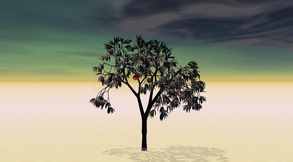 Een boom en een appel stock illustratie. Illustration of illustratie ...