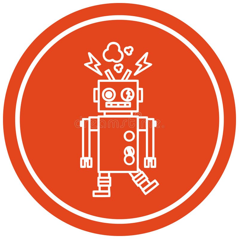 Slecht Functionerend Symbool Voor Robotcirculatiepictogram Vector ...