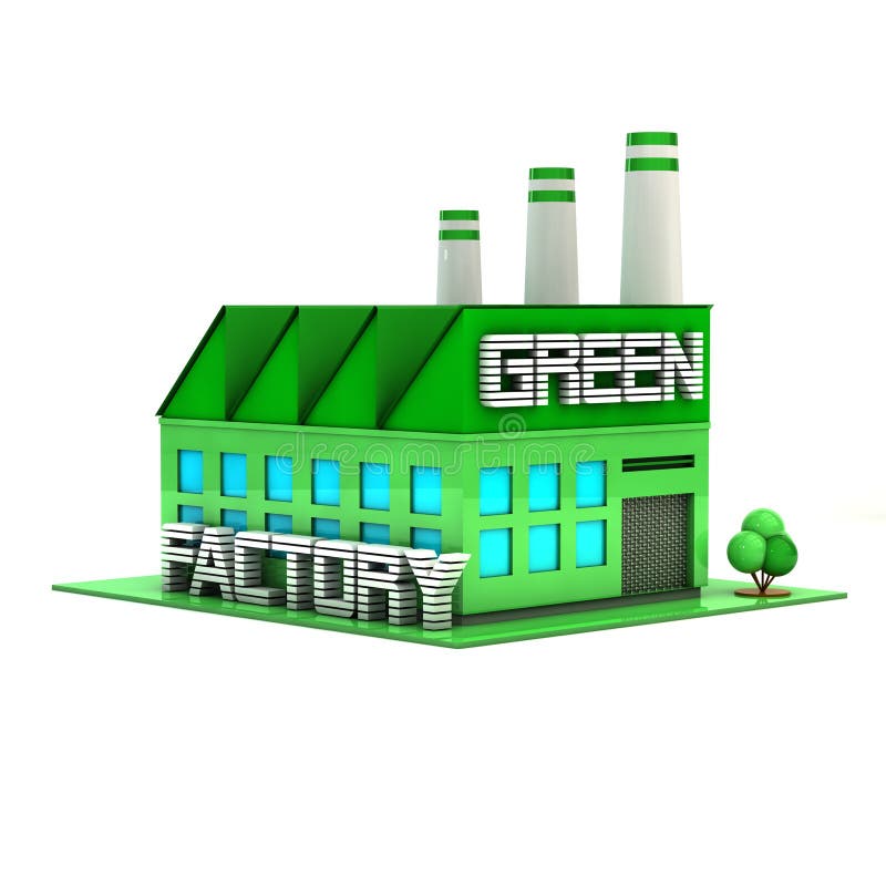 Groen Fabriek De Bouwpictogram Vector Illustratie - Illustration of ...
