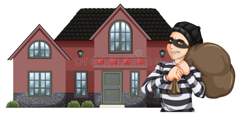 Een diefstal vector illustratie. Illustratie bestaande uit masker ...