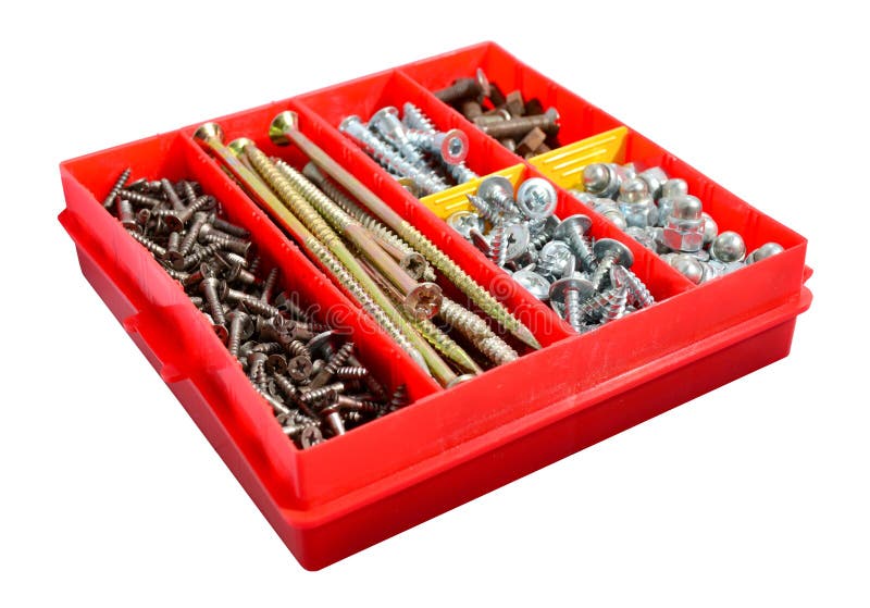 Een Doos Van Schroeven En Bouten Stock Afbeelding - Image of bouten ...