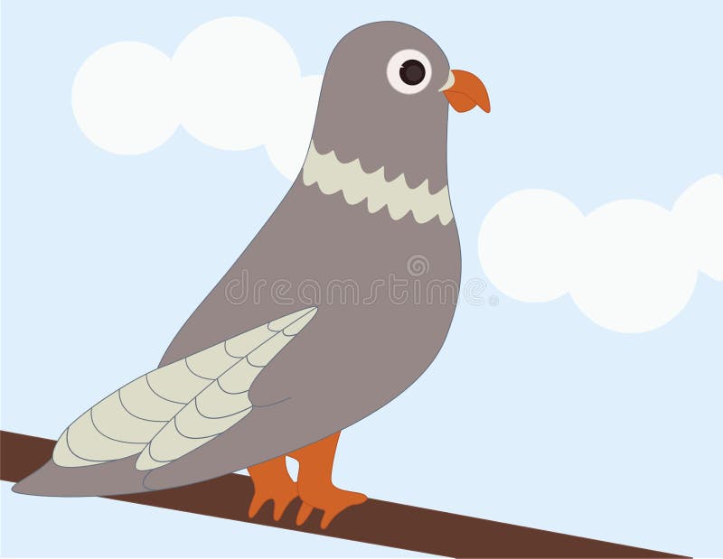 Een duif op een Tak vector illustratie. Illustration of toppositie ...