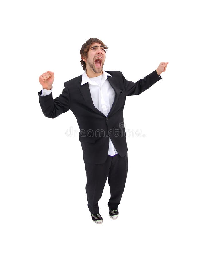 Een Gelukkig Springend Mannetje Stock Afbeelding - Image of hoog, kerel ...