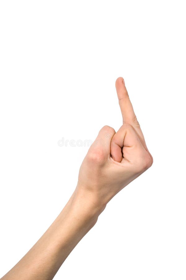 Een hand met middelvinger stock afbeelding. Image of vervelend - 7514349