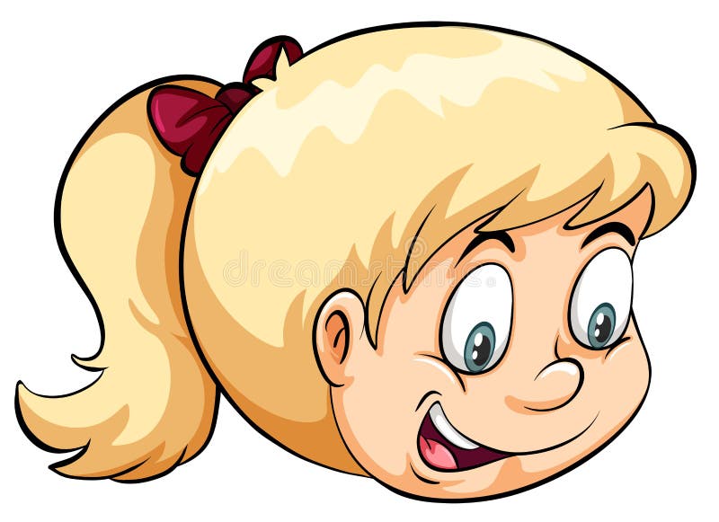 Een Hoofd Van Een Jong Meisje Vector Illustratie - Illustration of neus ...