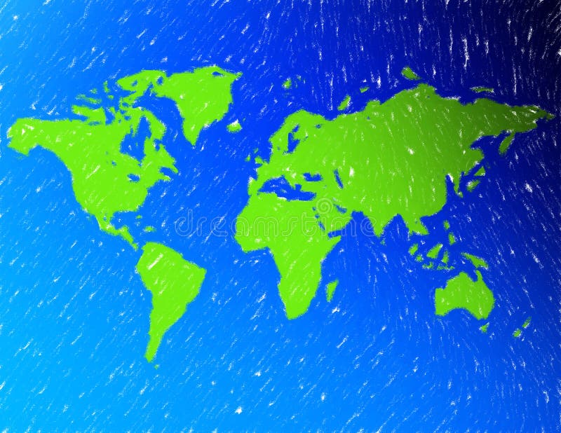 Een kaart van de wereld stock illustratie. Illustration of landen - 77285