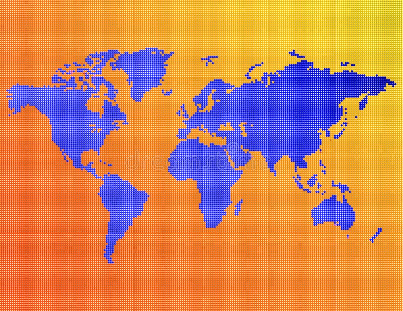 Een kaart van de wereld stock illustratie. Illustration of continenten ...