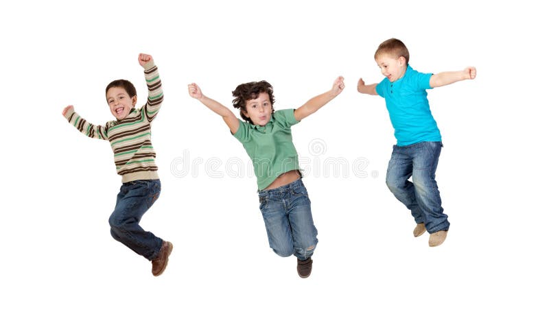 In Een Keer Het Springen Van Kinderen Stock Foto - Image of activiteit ...