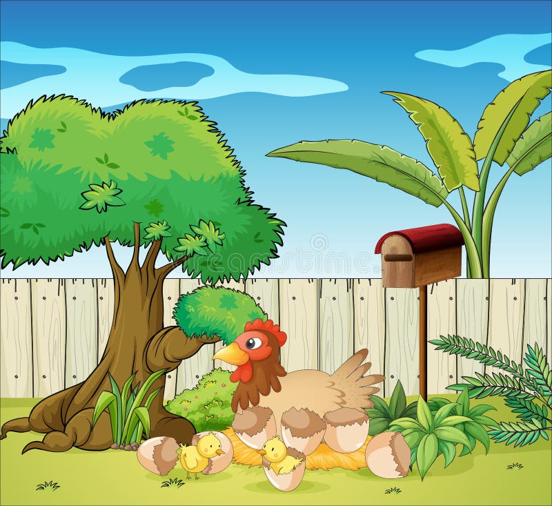 Een kip en haar kuikens vector illustratie. Illustration of post - 32732649 Een kip en haar kuikens vector illustratie. Illustration of post - 32732649