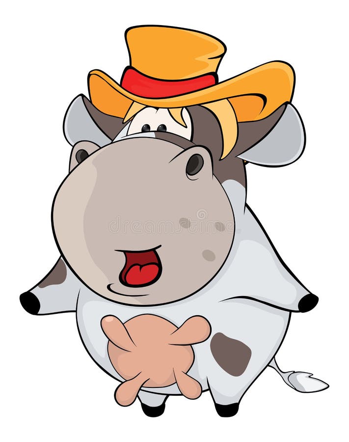 Een Kleine Koe Beeldverhaal Vector Illustratie - Illustration of ...