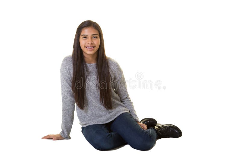 Een leuke tiener stock foto. Image of kind, donker, studio - 65388408