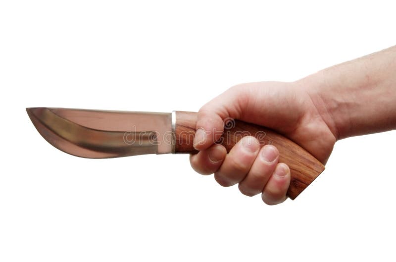 Een mes in een hand stock afbeelding. Image of snijden - 4118741