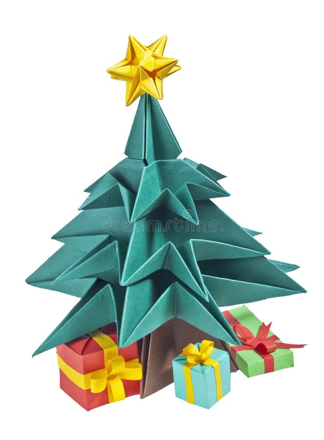 Origami - een Kerstboom stock afbeelding. Image of seizoen - 22432193
