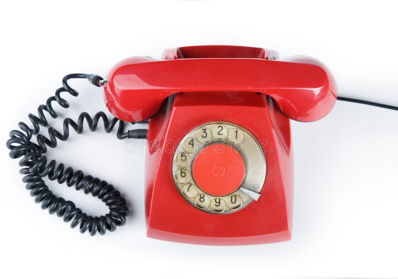 Een oude rode telefoon stock foto. Image of klassiek, gevormd - 8332954