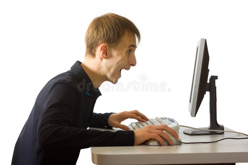 Een Persoon Achter De Computer Stock Afbeelding - Afbeelding: 12120751