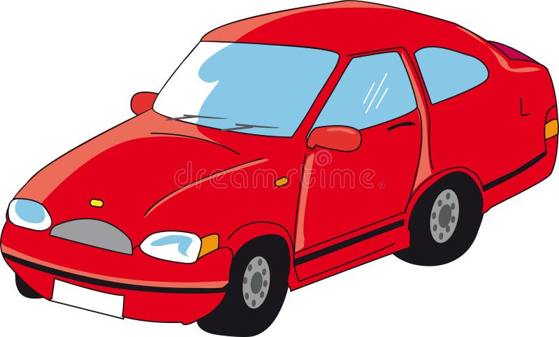 Een rode grappige auto vector illustratie. Illustration of kampioen ...
