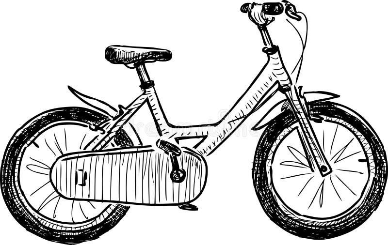 Een Schets Van Een Fiets Voor Kleine Kinderen Vector Illustratie ...