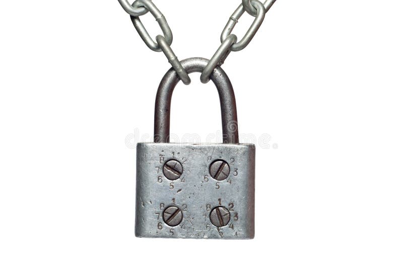 Een slot op een ketting stock foto. Image of sleutels - 22108922