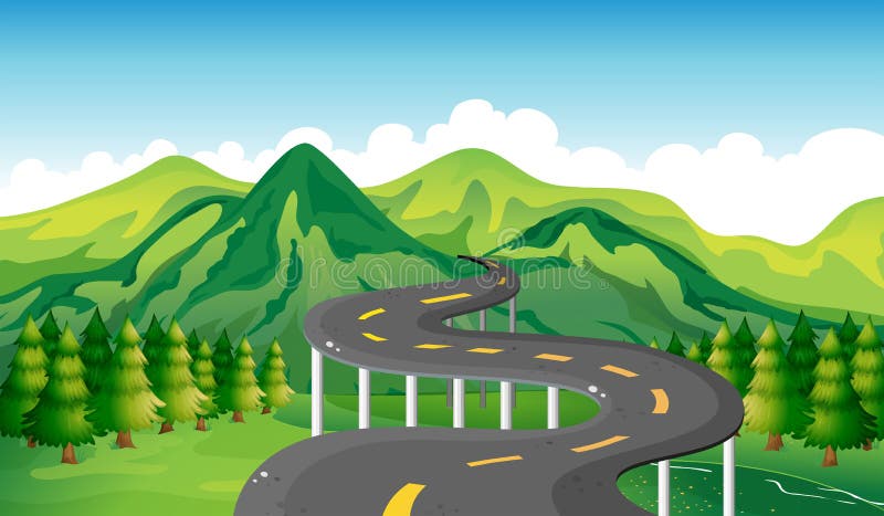 Een smalle weg vector illustratie. Illustration of lang - 31912155