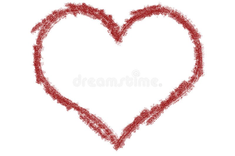 Een Tekenings Rood Hart Op Een Witte Achtergrond Stock Illustratie ...