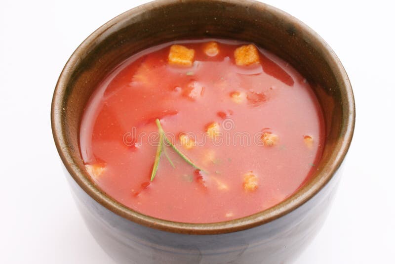 Een verse soep van tomaten stock foto. Image of recept - 25294958