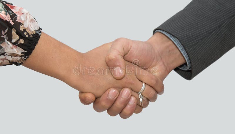 Een Vrouw En Man Het Schudden Handen Stock Afbeelding - Image of team ...