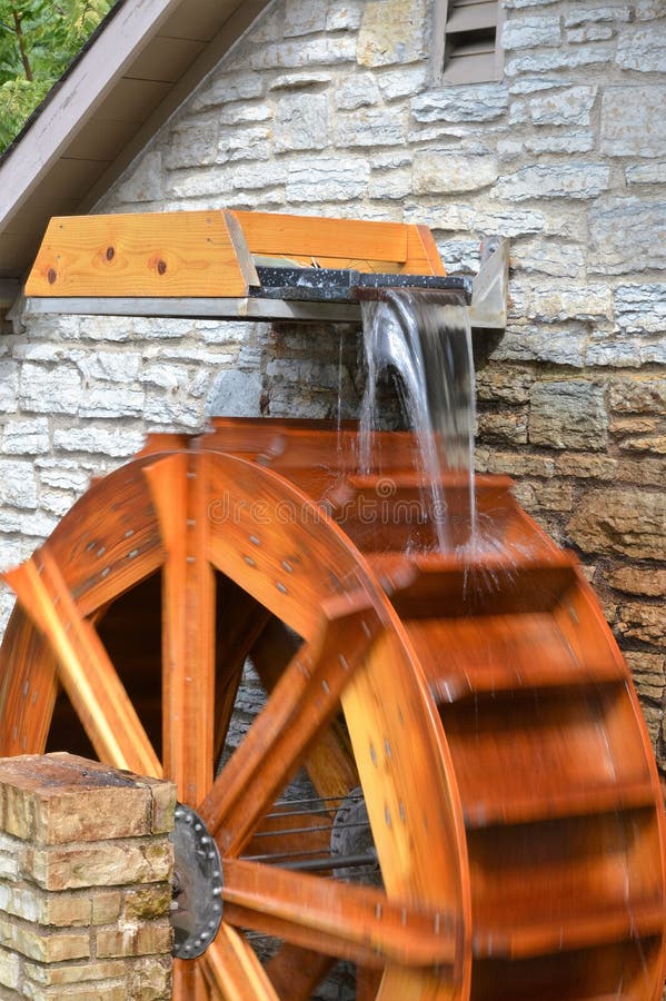 Een Waterwiel Op Een Gebouw Stock Afbeelding - Image of gebouw, gevormd ...