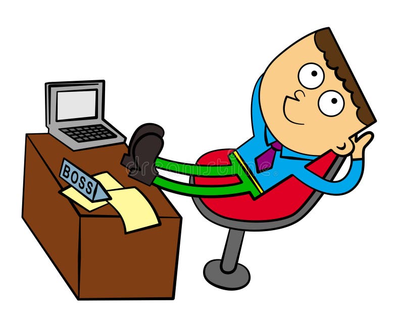 Een werkgever bij gemak stock illustratie. Illustration of werknemer ...