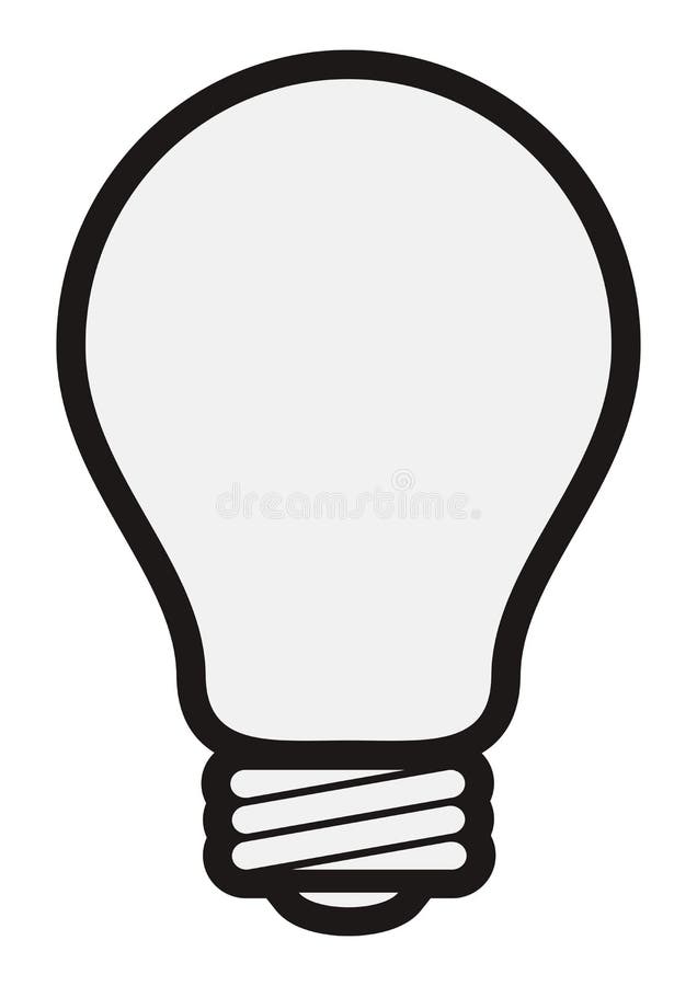 Eenvoudige gloeilamp vector illustratie. Illustration of lamp - 10605755
