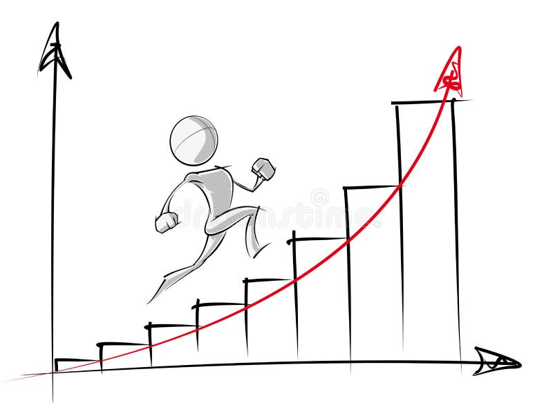 Eenvoudige Mensen - Exponentiële De Groeigrafiek Vector Illustratie ...