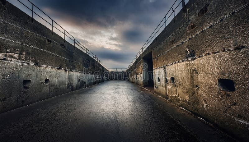 Eerie Calm in an Abandoned Industrial Stock Photo - Image of urban ...