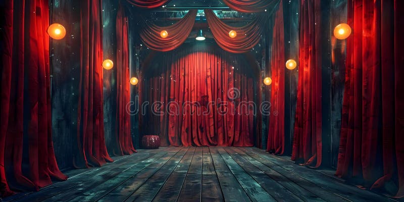 Eerie Circus Setting with a Digitally Generated Spooky Nighttime Scene ...