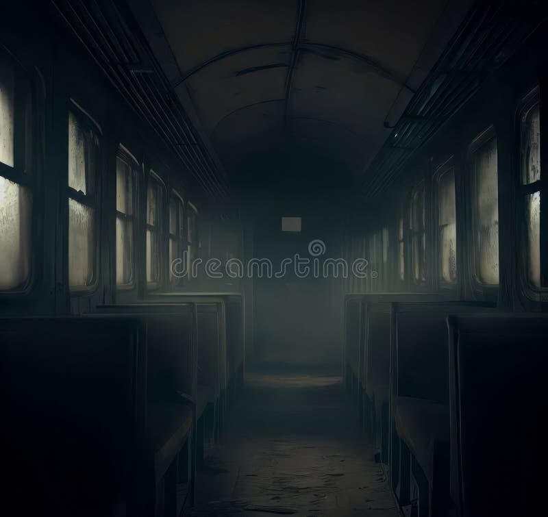 Abandoned Train Interior stock illustration. Illustration of desolate ...