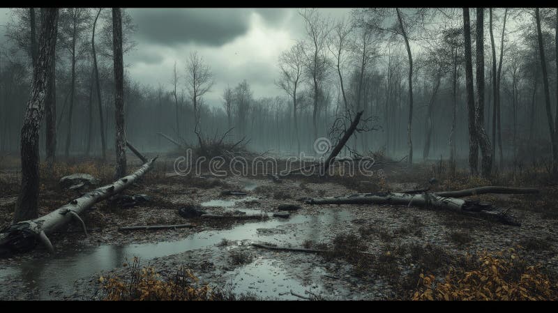 Eerie Desolation: Ultra-Realistic Depiction of a Decayed Forest ...