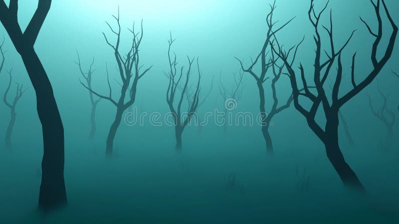 This Eerie Halloween Woods with Twisted Trees Horror Concept ...