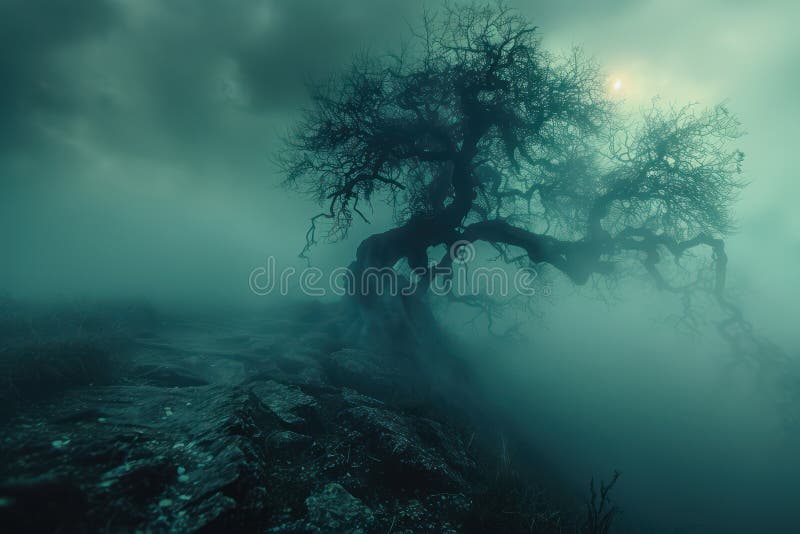 Spooky Dead Tree Silhouette for Horror-Themed Designs Stock ...