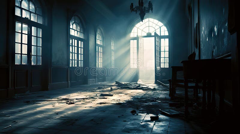 Eerie Intricacies Haunted Building Interior. Created with Generative AI ...