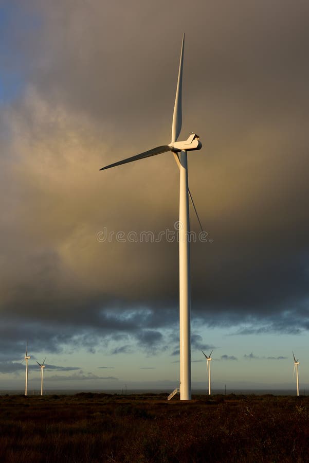 Eerie Looking Wind Turbine in Early Morning Light Stock Photo - Image ...