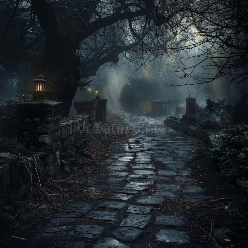 Eerie Pathway Layout Background Stock Illustration - Illustration of ...