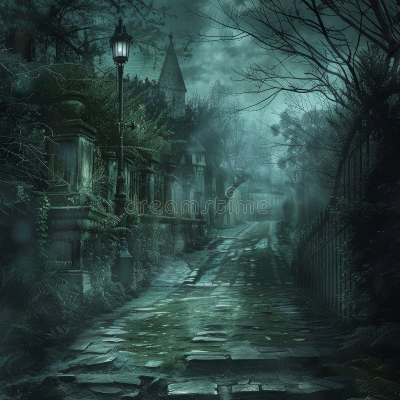 Eerie Pathway Layout Background Stock Illustration - Illustration of ...