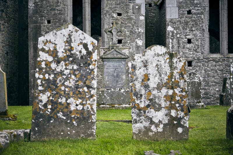 Eerie Scenery of the Graveyard of Rock of Cashel Stock Photo - Image of ...