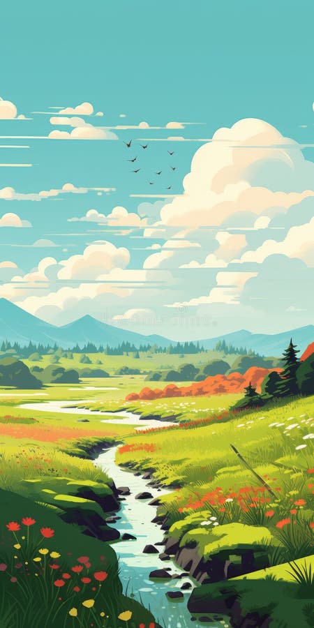 Eerily Realistic Meadow Masterpiece: a Graphic Design-inspired ...